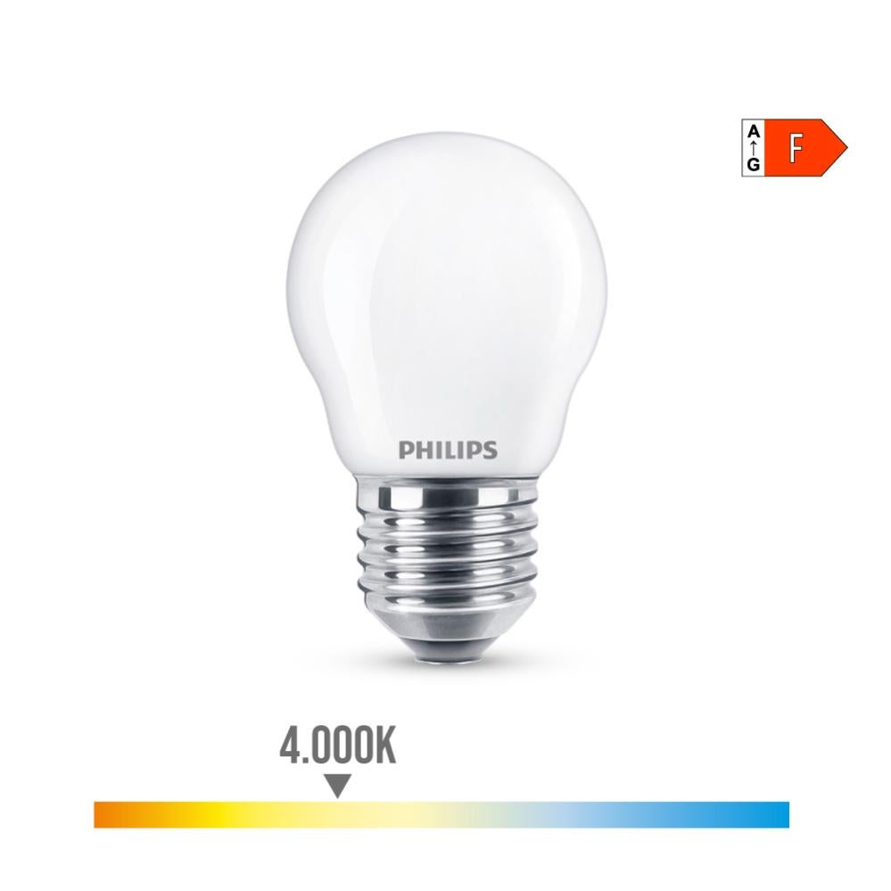 Lampadina led sferica E27 4.3W 470Lm 4000k luce diurna PHILIPS 762810 ...