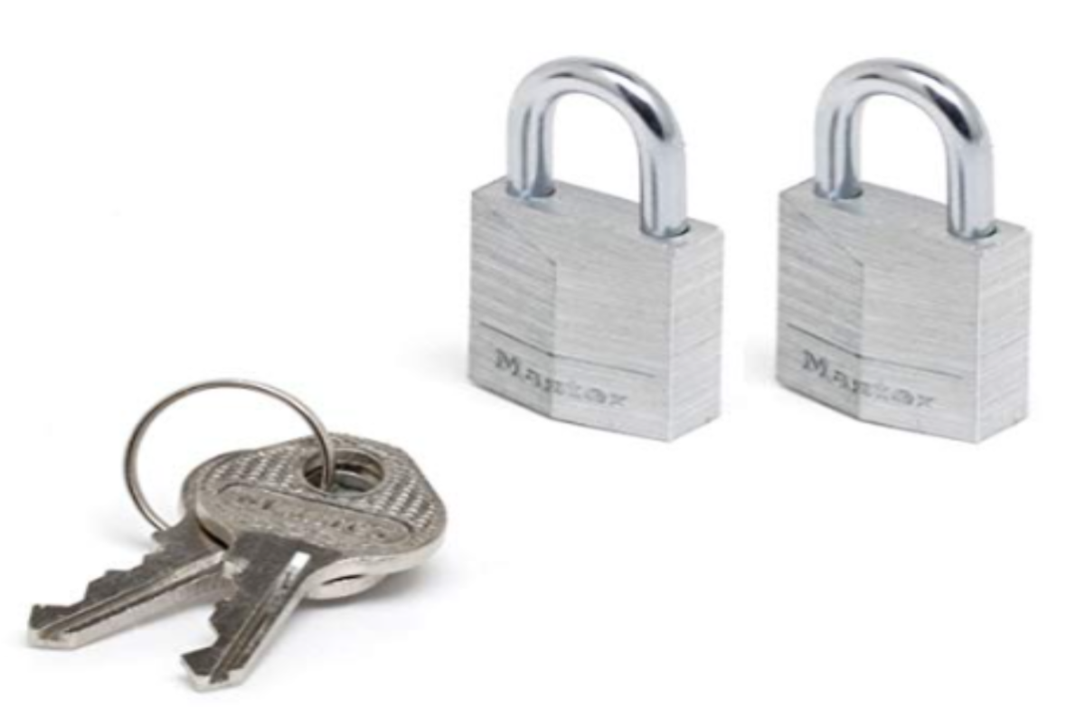 MASTER LOCK - 2 LUCCHETTI IN ALLUMINIO MASSICCIO - ARCO IN ACCIAIO ...