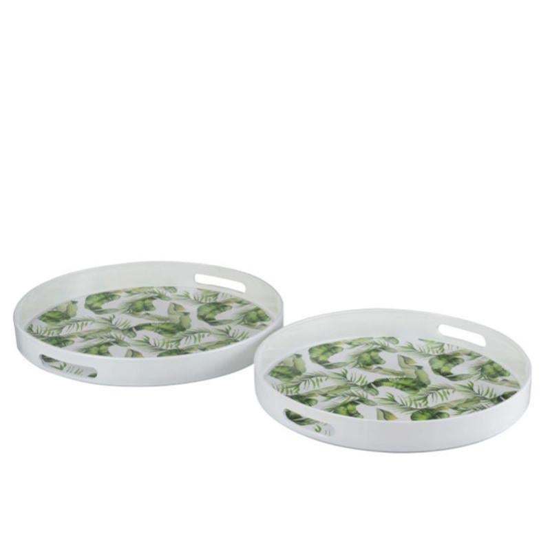 Paris Prix - Lot De 2 Plateaux De Service "lexto" 38cm Vert | Leroy Merlin