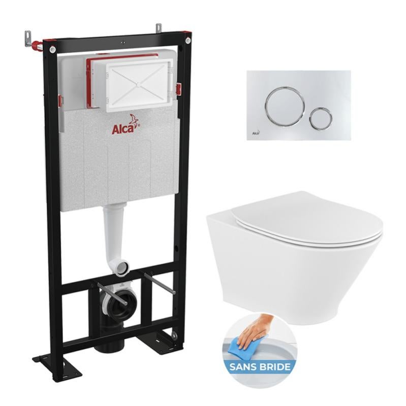 Alca Set Complet Bati Support Autoportant + Wc Suspendu Roca Gap Round ...