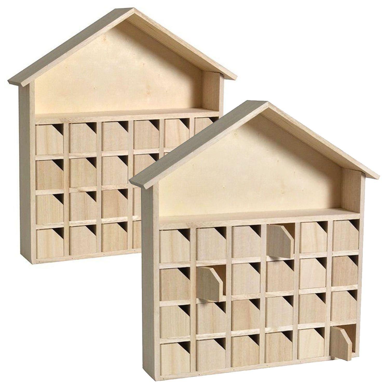 2 calendari dell'Avvento in legno Casa 31,5 x 7 x 34 cm | Leroy Merlin