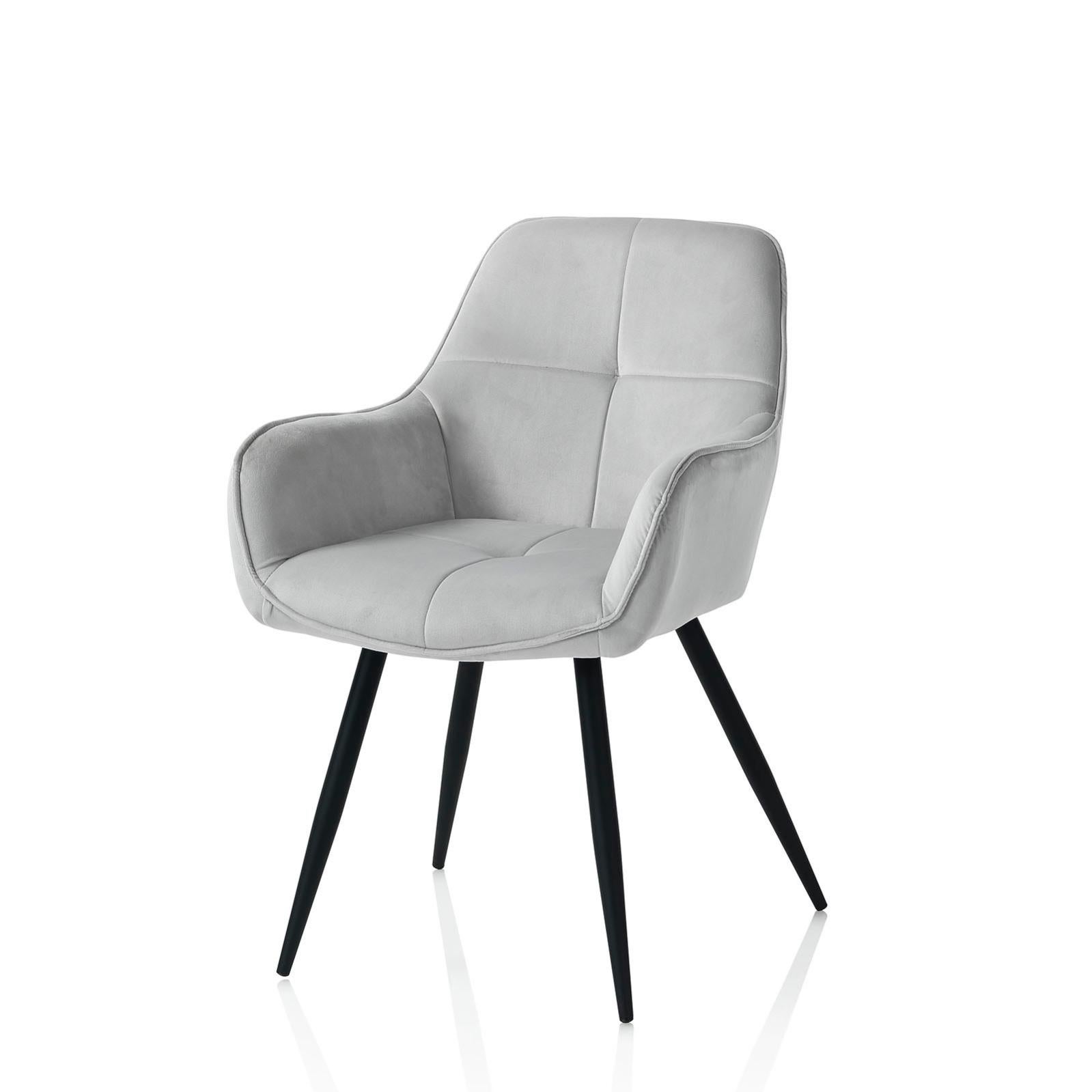 Set 2 poltroncine MAURA ecrù in metallo e velluto | Leroy Merlin