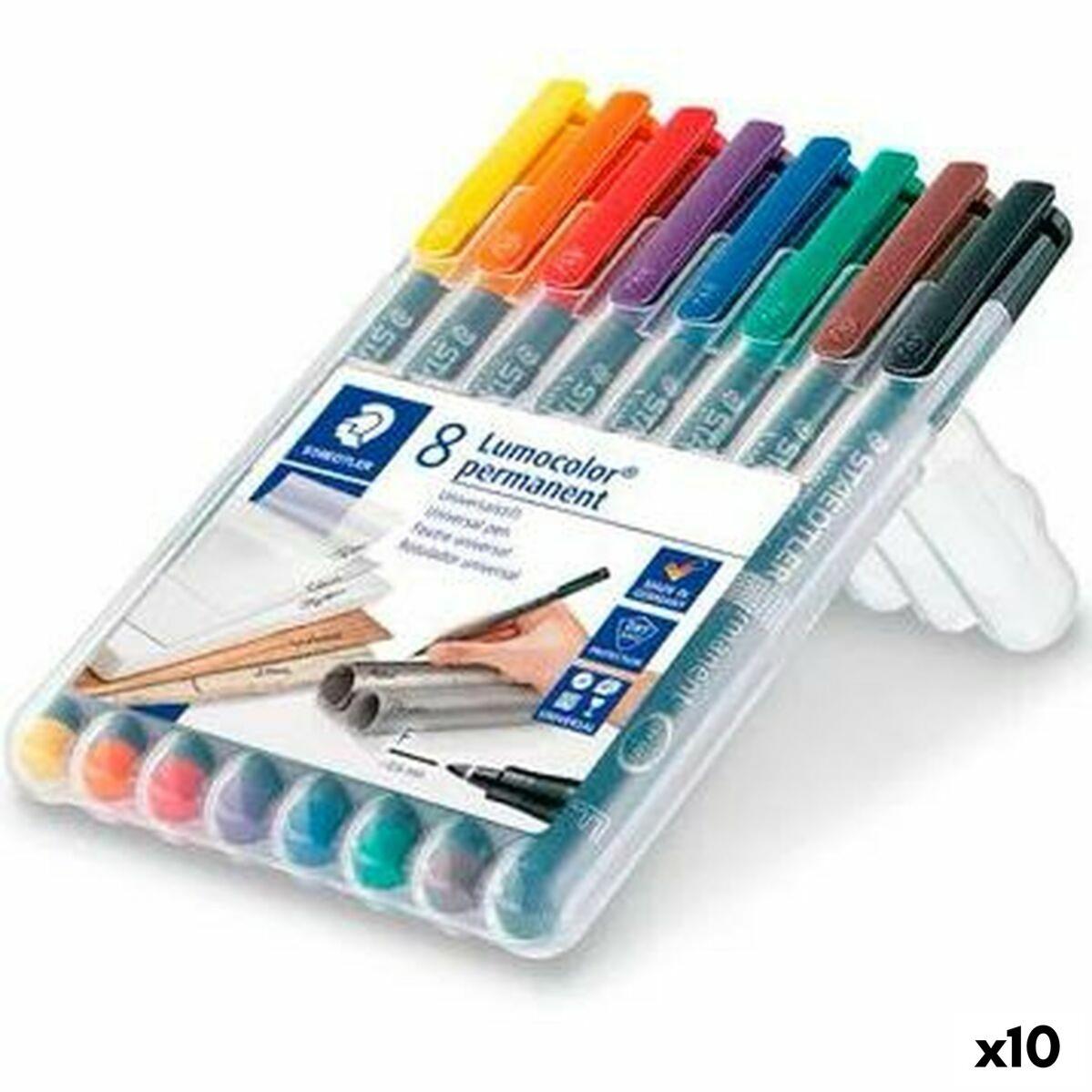Set di Pennarelli Staedtler Lumocolor 318 F Multicolore 10 Unità ...