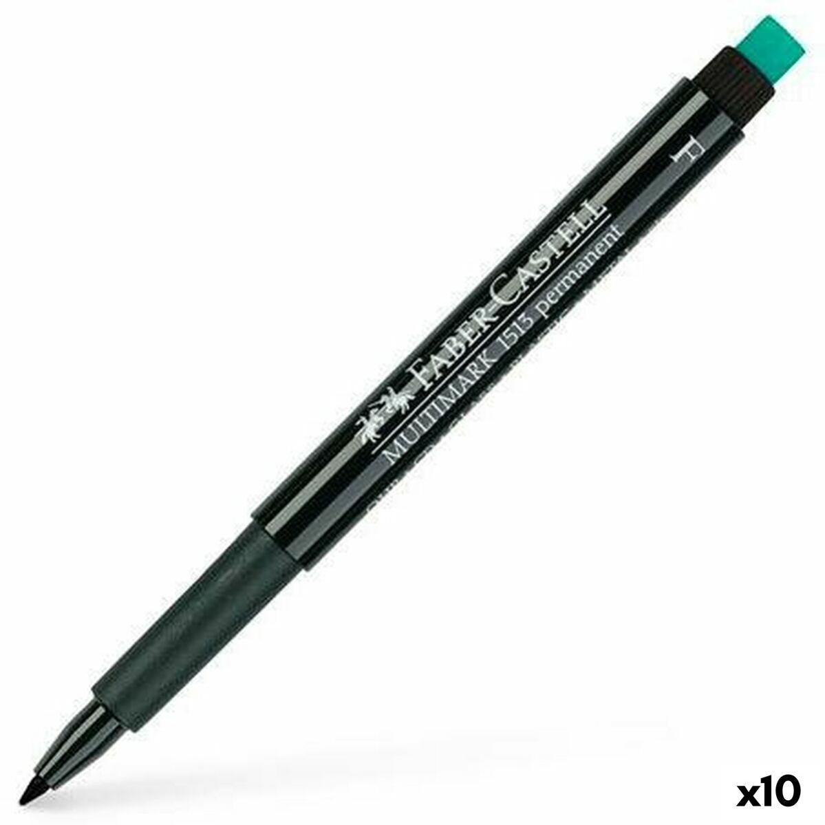 Marqueur permanent Faber-Castell Multimark 1513 F Noir 0,6 mm (10 ...