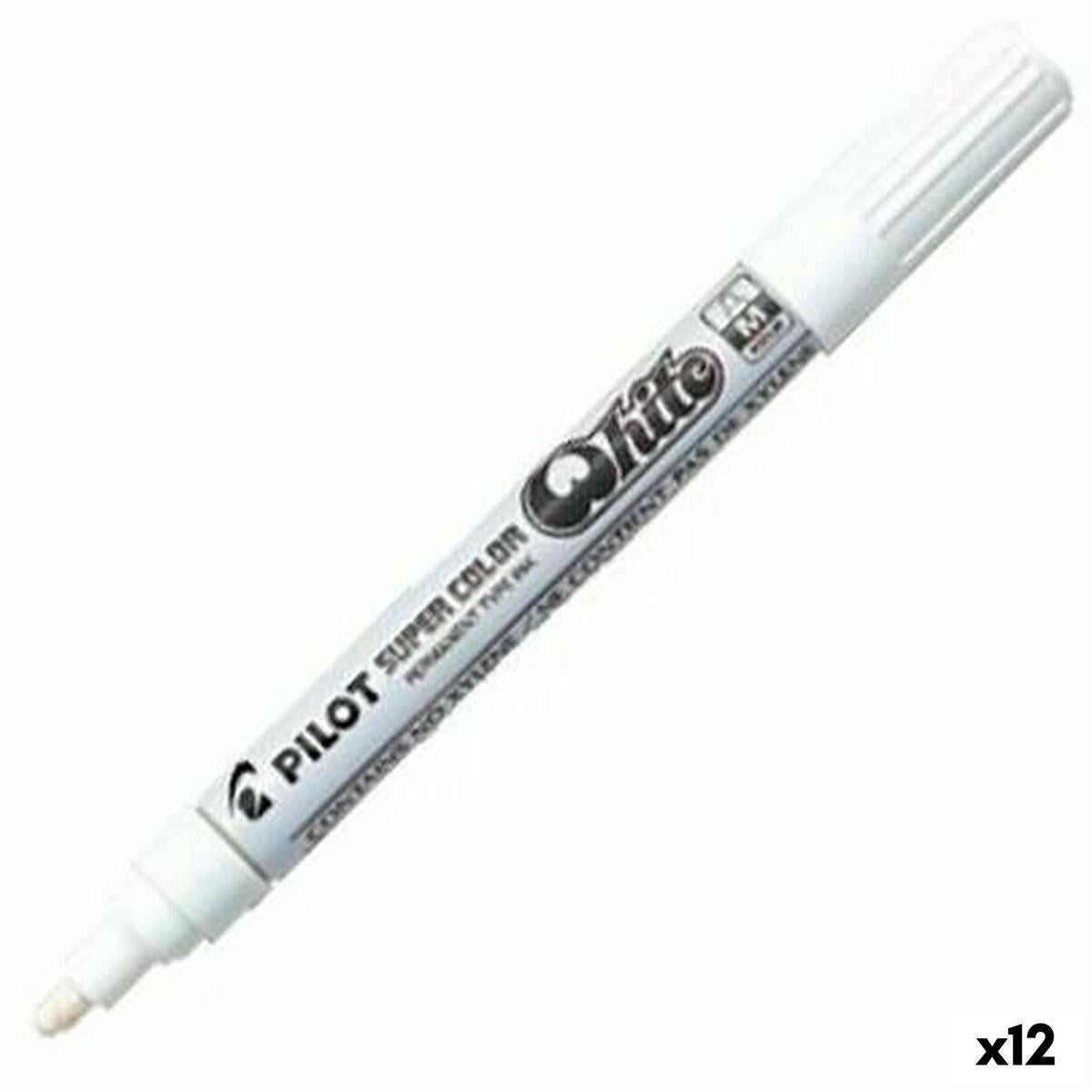Rotulador permanente Pilot Blanco 1 mm (12 Unidades) | Leroy Merlin