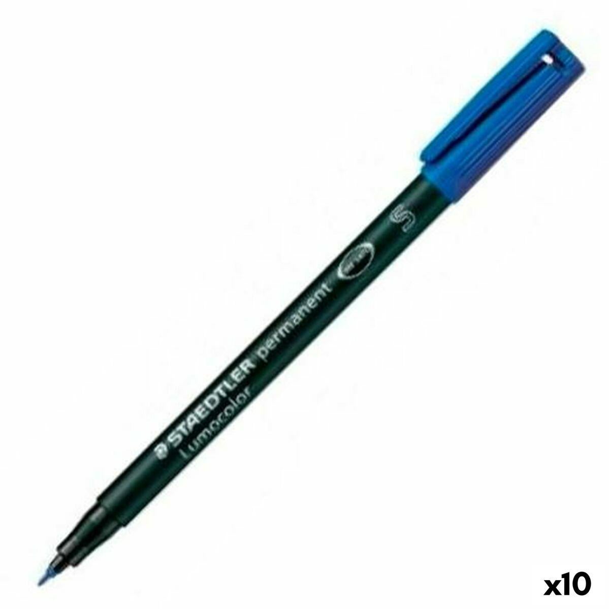 Rotulador permanente Staedtler Lumocolor 313-3 S Azul (10 Unidades ...