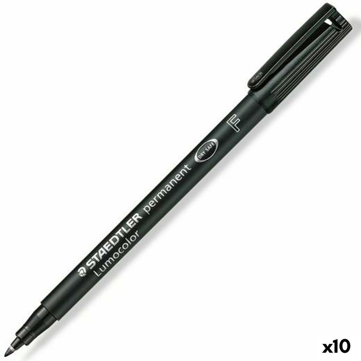 Marcatore permanente Staedtler Lumocolor 318-9 Nero (10 Unità) | Leroy ...