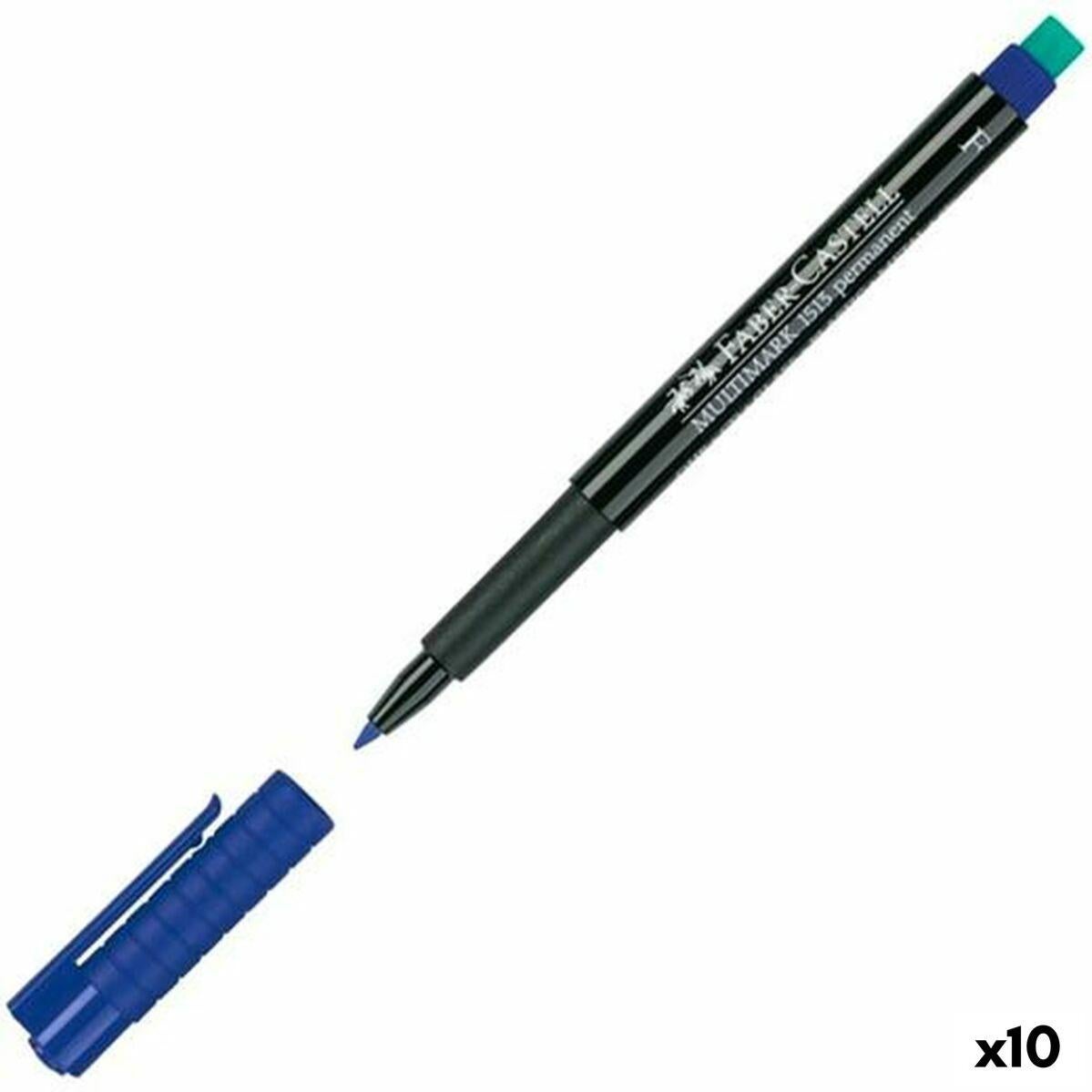 Marqueur permanent Faber-Castell Multimark Bleu (10 Unités) | Leroy Merlin