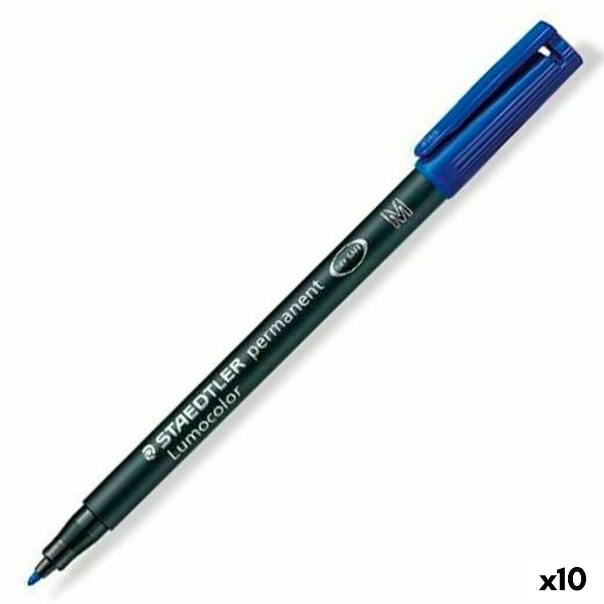 Marqueur permanent Staedtler Lumocolor 317-3 M Bleu (10 Unités) | Leroy ...