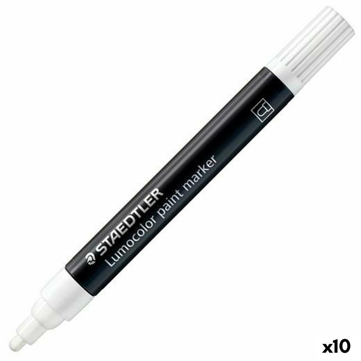 Rotulador permanente Staedtler Lumocolor Blanco 2,4 mm (10 Unidades ...