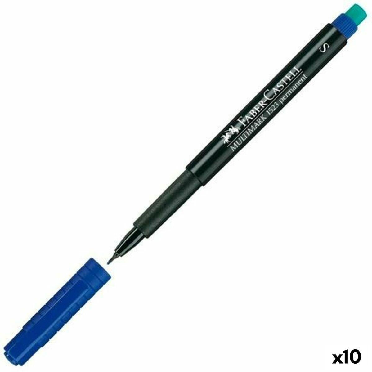Marcatore permanente Faber-Castell Multimark 1523 M Azzurro (10 Unità ...