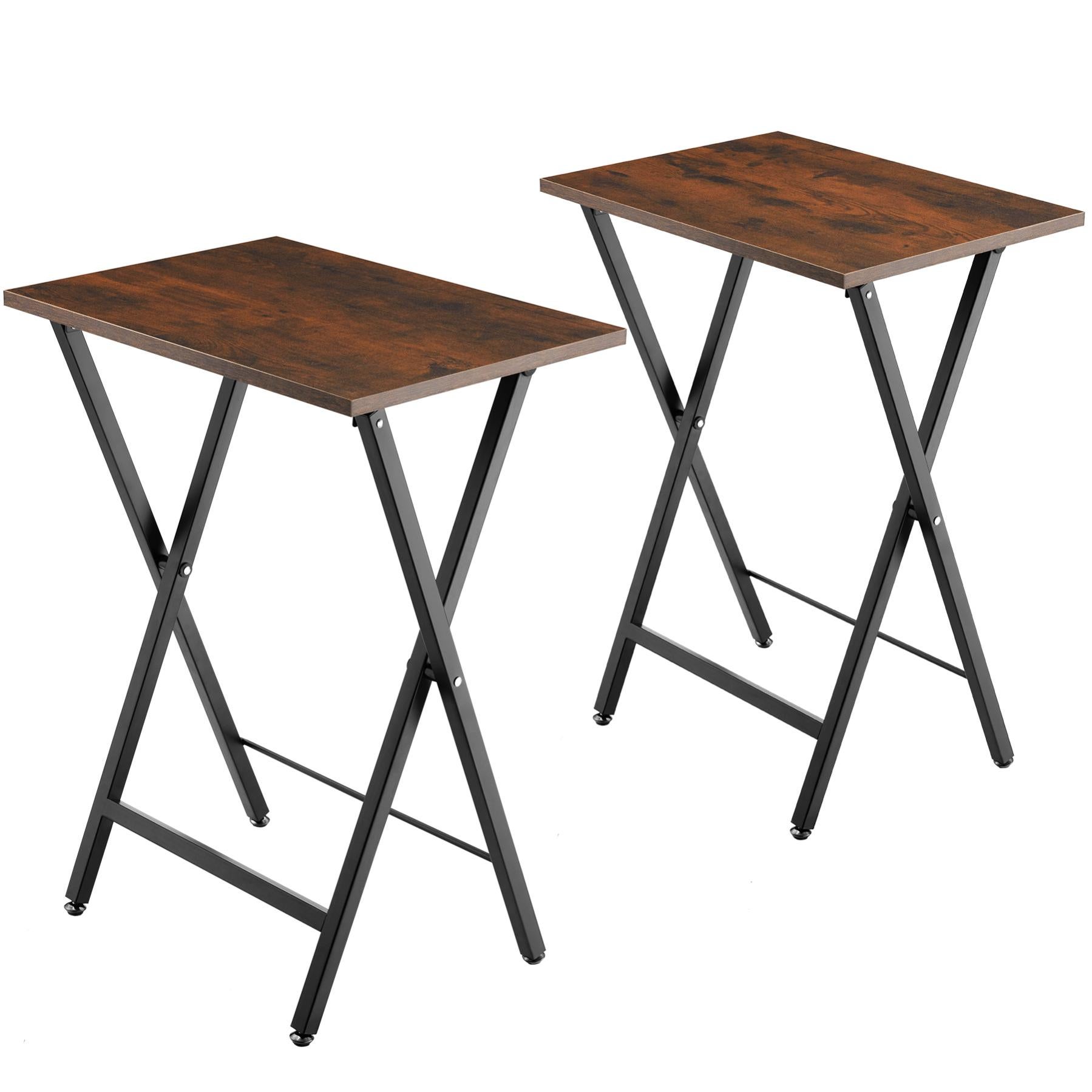 Tectake Set di 2 tavolini Phoenix pieghevoli - Legno industriale scuro ...