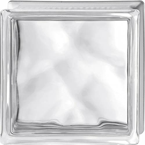 VETROMATTONE ONDULATO MATTONE VETROCEMENTO TRASPARENTE LUCIDO 19X19X8 ...