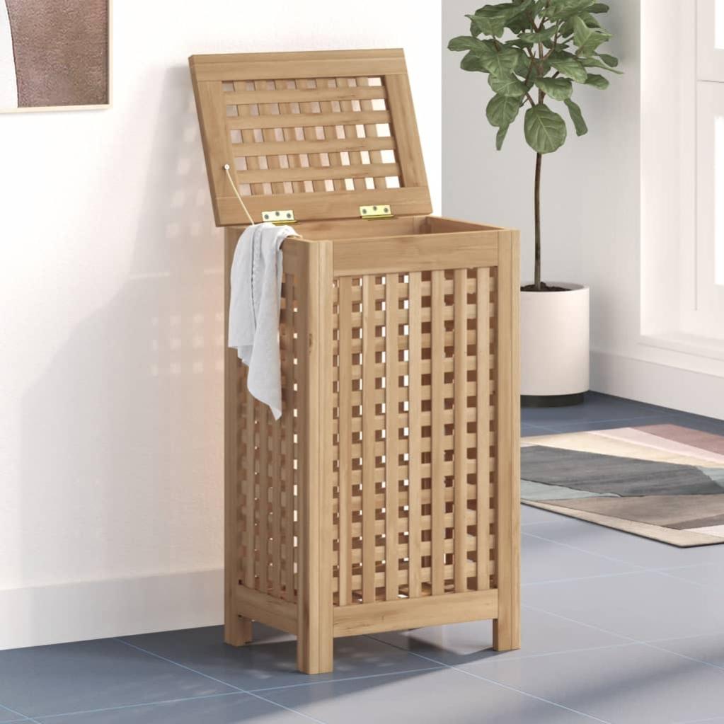 Bac à linge 35x25x60 cm bois de teck massif vidaXL | Leroy Merlin