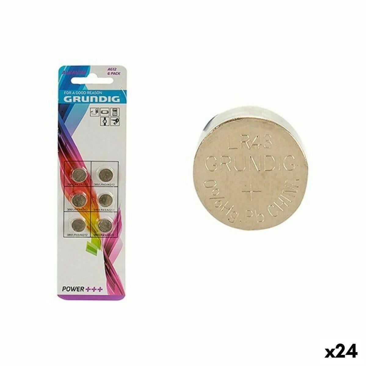 Pilas de Botón Alcalinas Grundig AG12 LR43 (24 Unidades) | Leroy Merlin