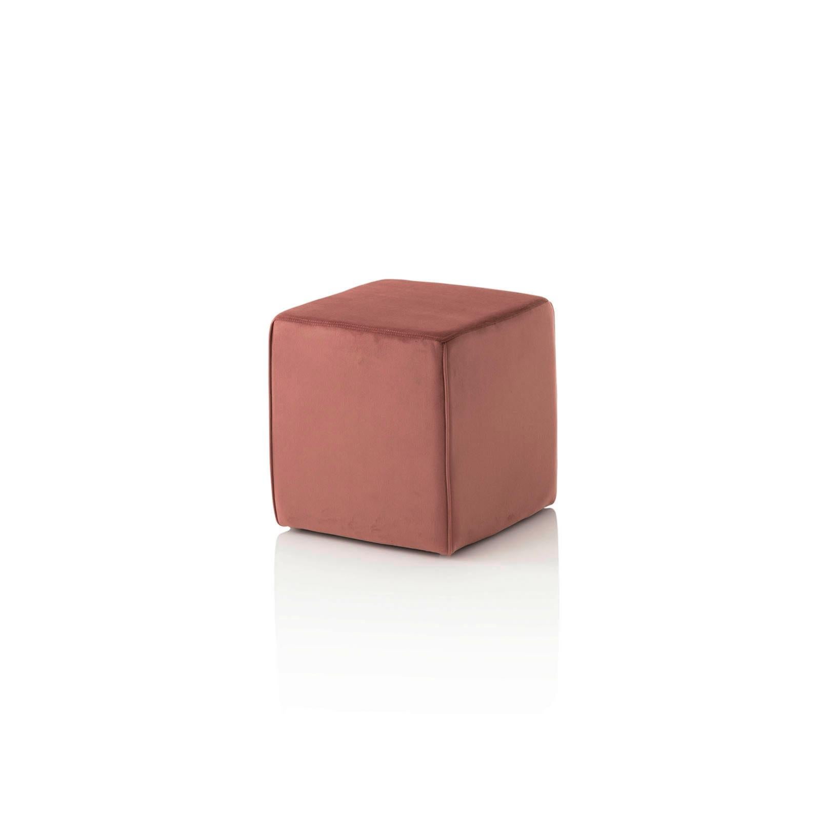 Pouf COZY in velluto rosa cipria | Leroy Merlin