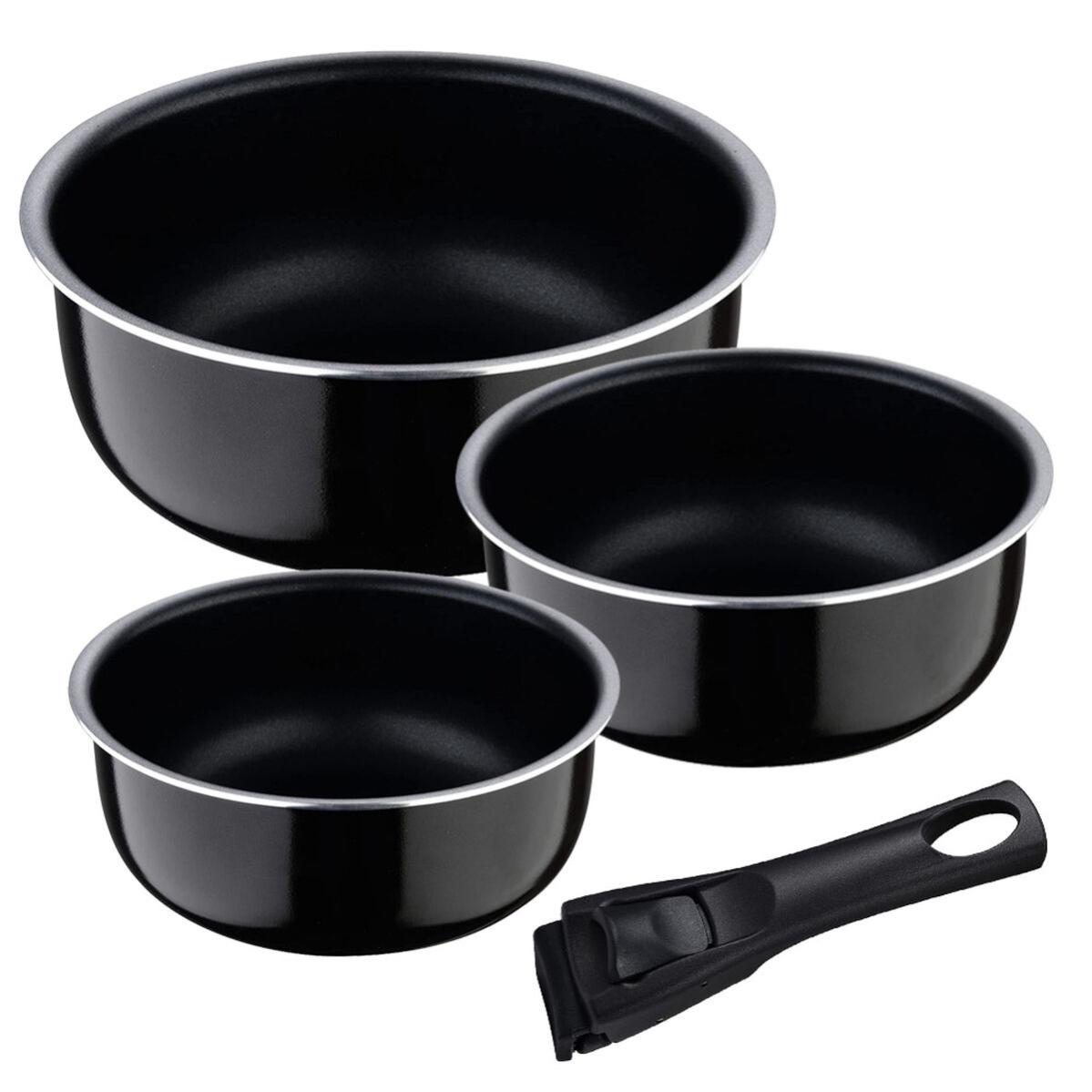 Set de Casseroles Bergner Click & Cook Aluminium 3 Pièces | Leroy Merlin