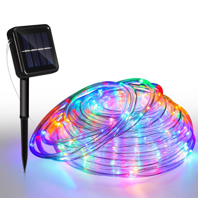 Tuyau de lumière solaire tuyau de lumière LED chaîne lumineuse filet de ...