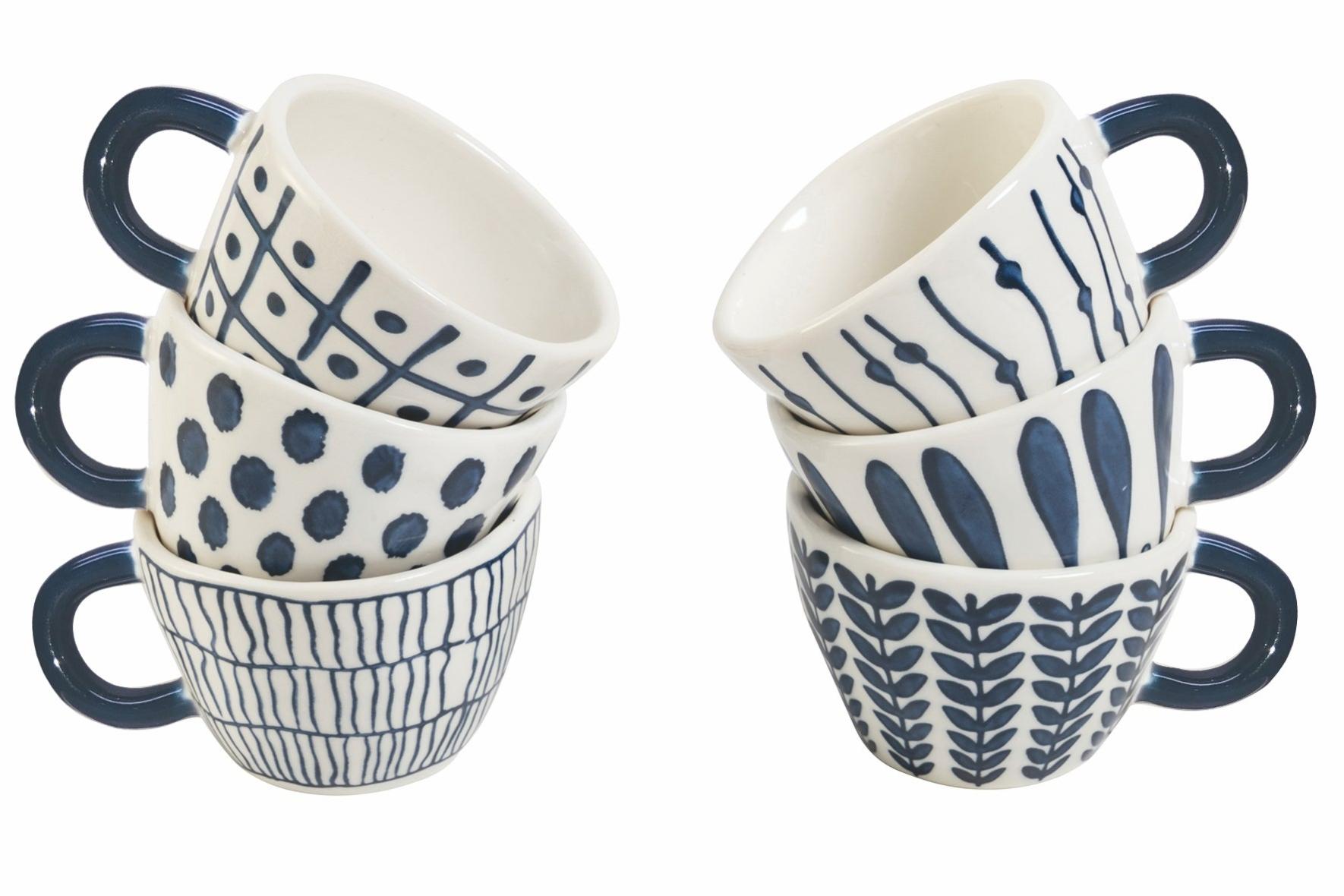 Set 6 tazzine da caffè in porcellana 90 ml Masai Blue | Leroy Merlin