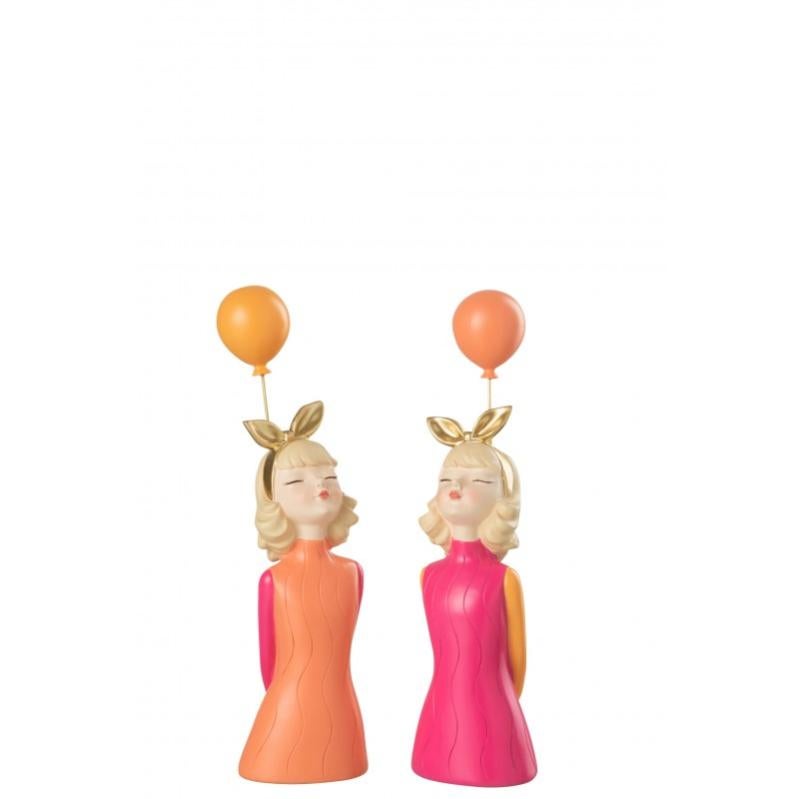 Set de 2 filles debout en plastique multicouleur 7x9x26 cm | Leroy Merlin