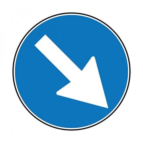 SEGNALE STRADALE CARTELLO DI OBBLIGO FRECCIA PASSAGGIO OBBLIGATORIO -D ...