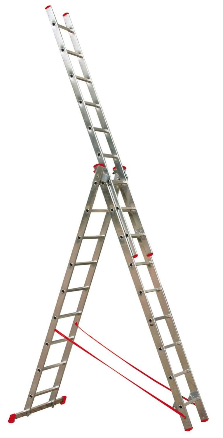 SCALA STEP TRIPLICE IN ALLUMINIO 5,29 MT. SCALE ESTENSIBILI NORMA EN ...