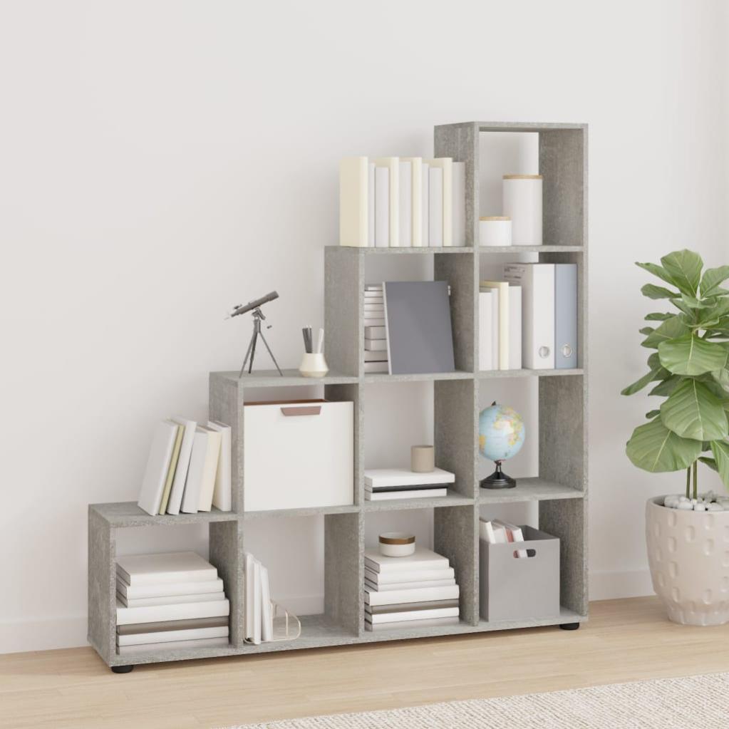 Maison Exclusive - Libreria a Scala Grigio Cemento 142 cm in Legno ...