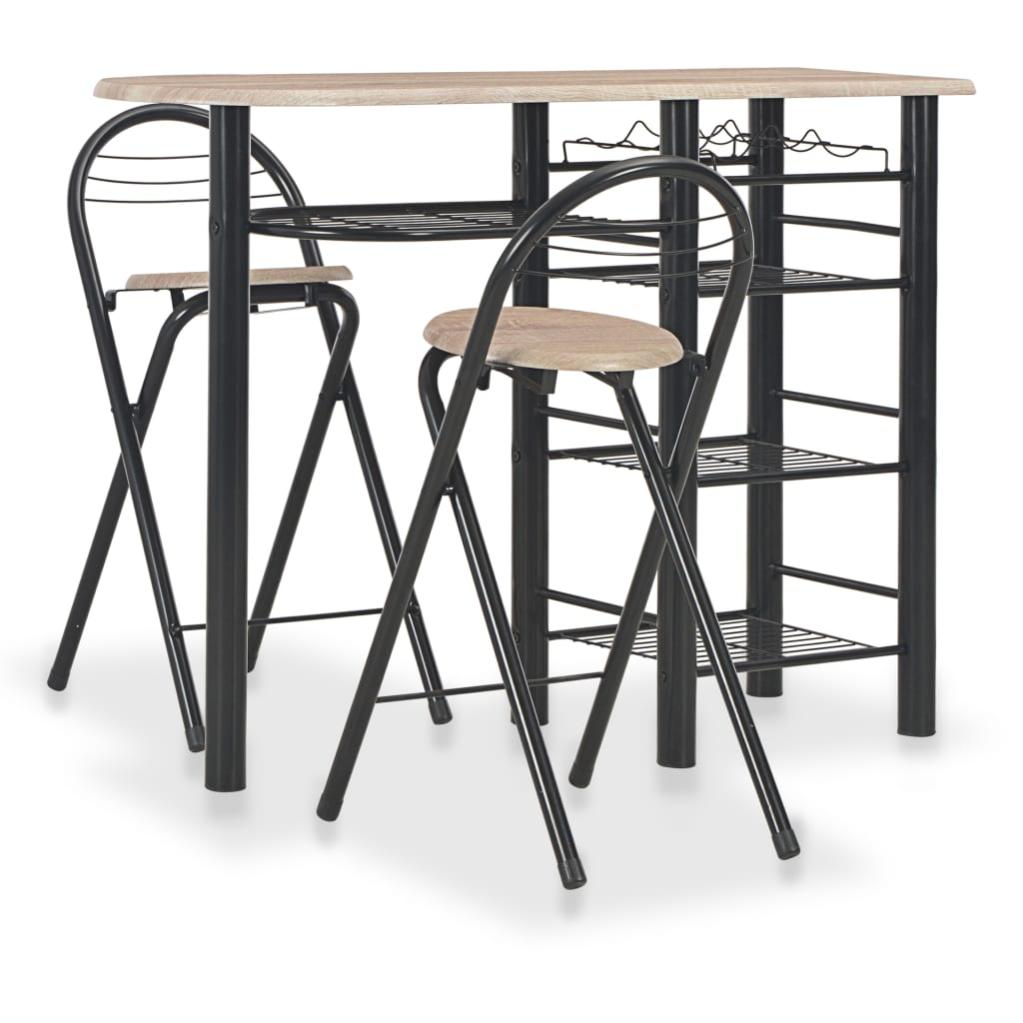 Maison Exclusive - Set da Bar 3 pz con Mensole in Legno e Acciaio ...