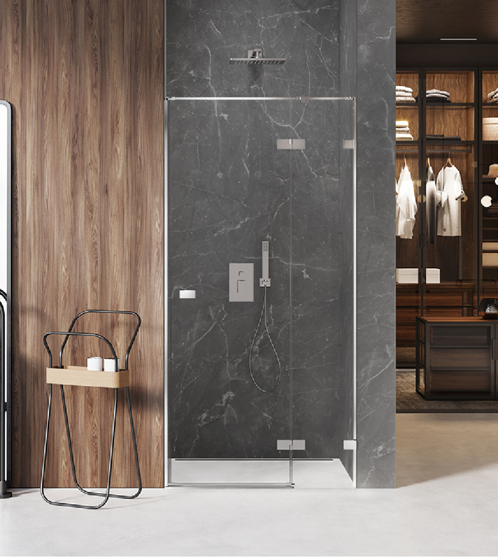 Porta doccia 100 cm cromata bilico destro MALLORCA CROMO | Leroy Merlin