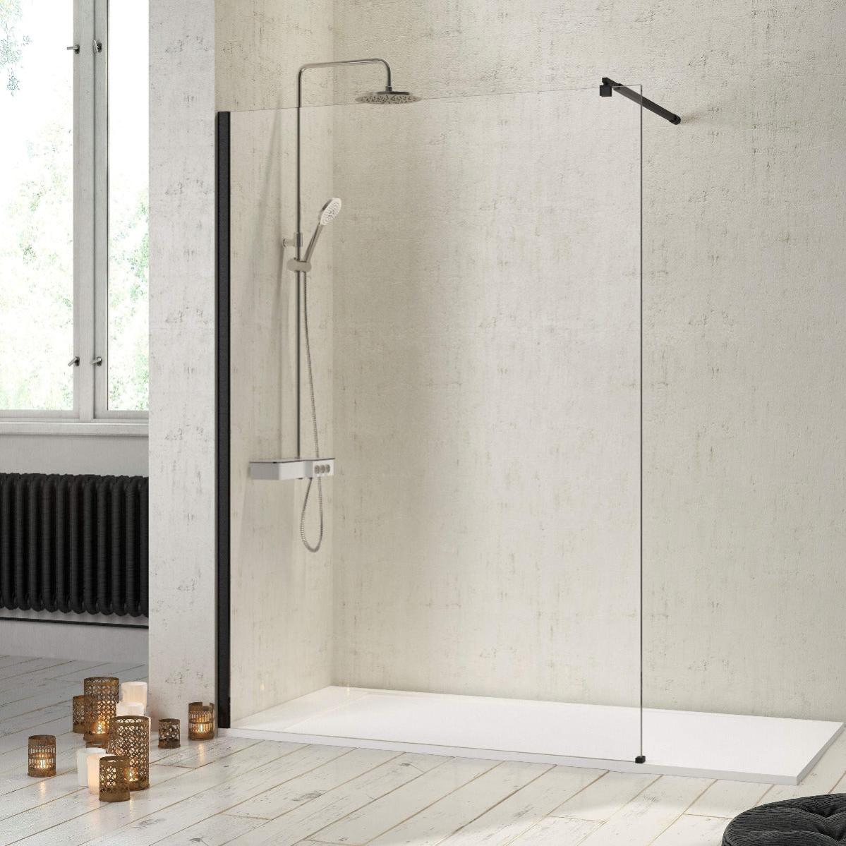 Parete doccia walk-in FRESH con profilo NERO OPACO 120 cm | Leroy Merlin