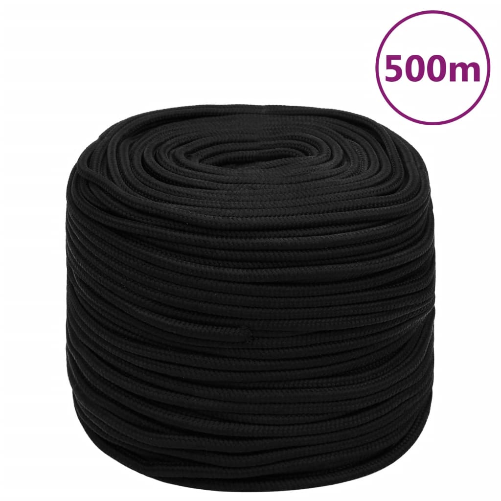 Maison Exclusive - Corde de travail Noir 8 mm 500 m Polyester | Leroy ...