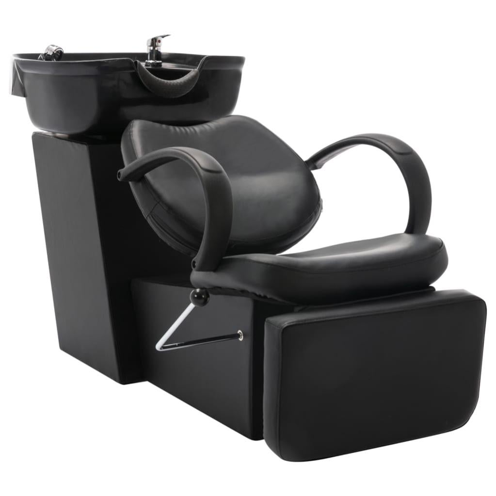 Maison Exclusive - Chaise de salon avec lavabo Noir Similicuir | Leroy ...