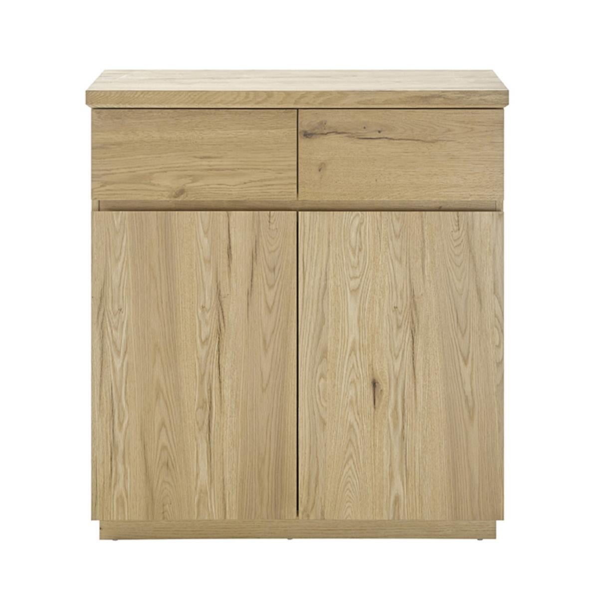 Commode d'entrée, meuble de rangement coloris chêne huilé - Longueur 90 ...