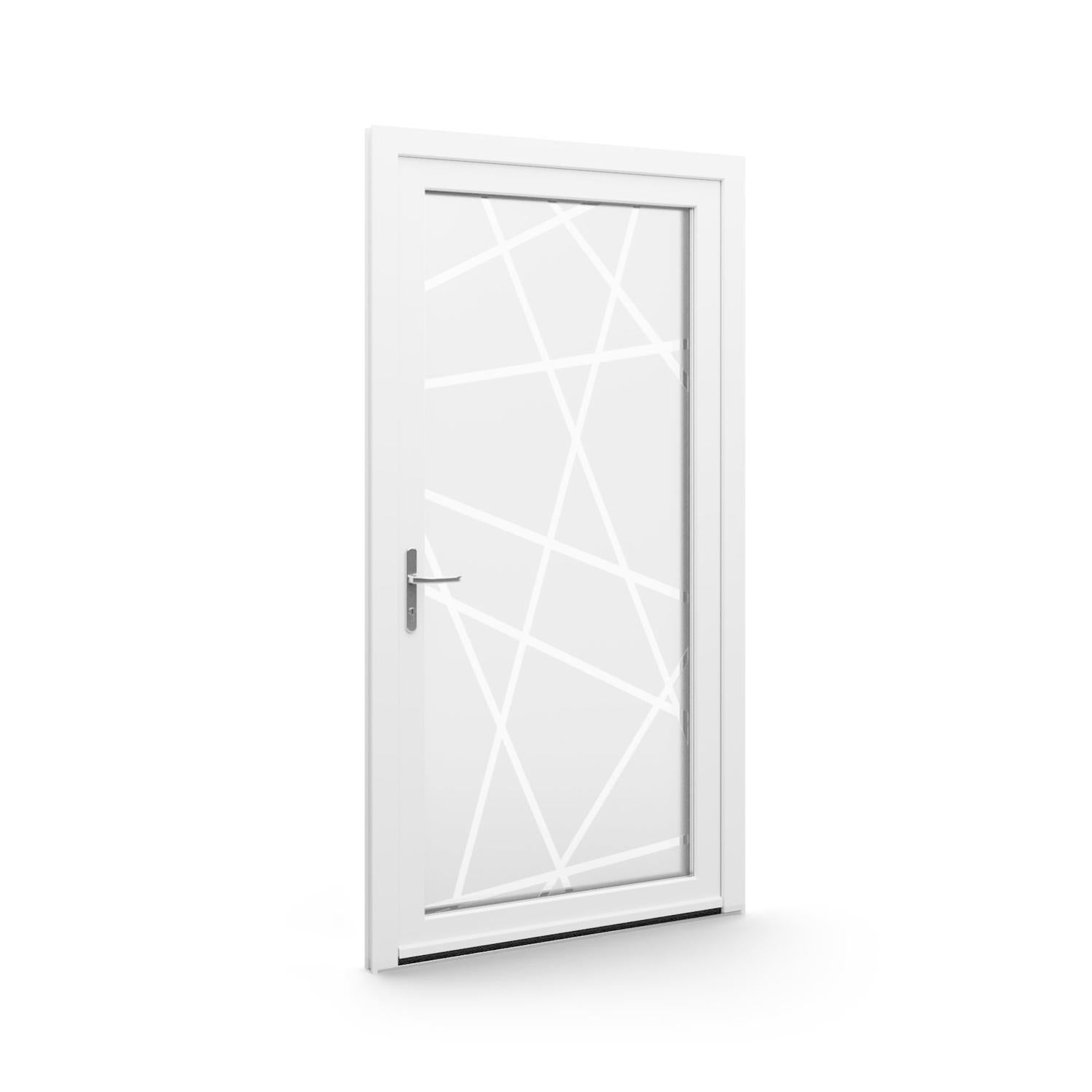 Porte d'entrée vitrée PVC blanc L 1060mm x H 2150mm ouvant gauche ...