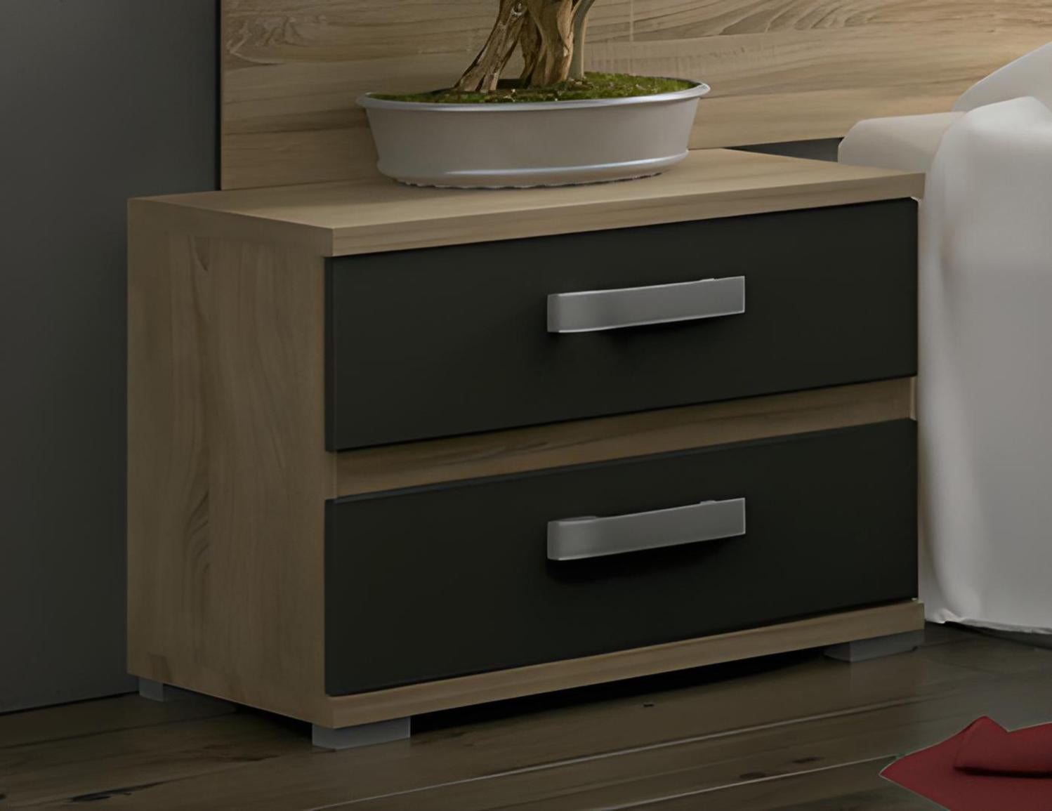 Table de chevet, table de nuit coloris chêne cambrian, graphite ...