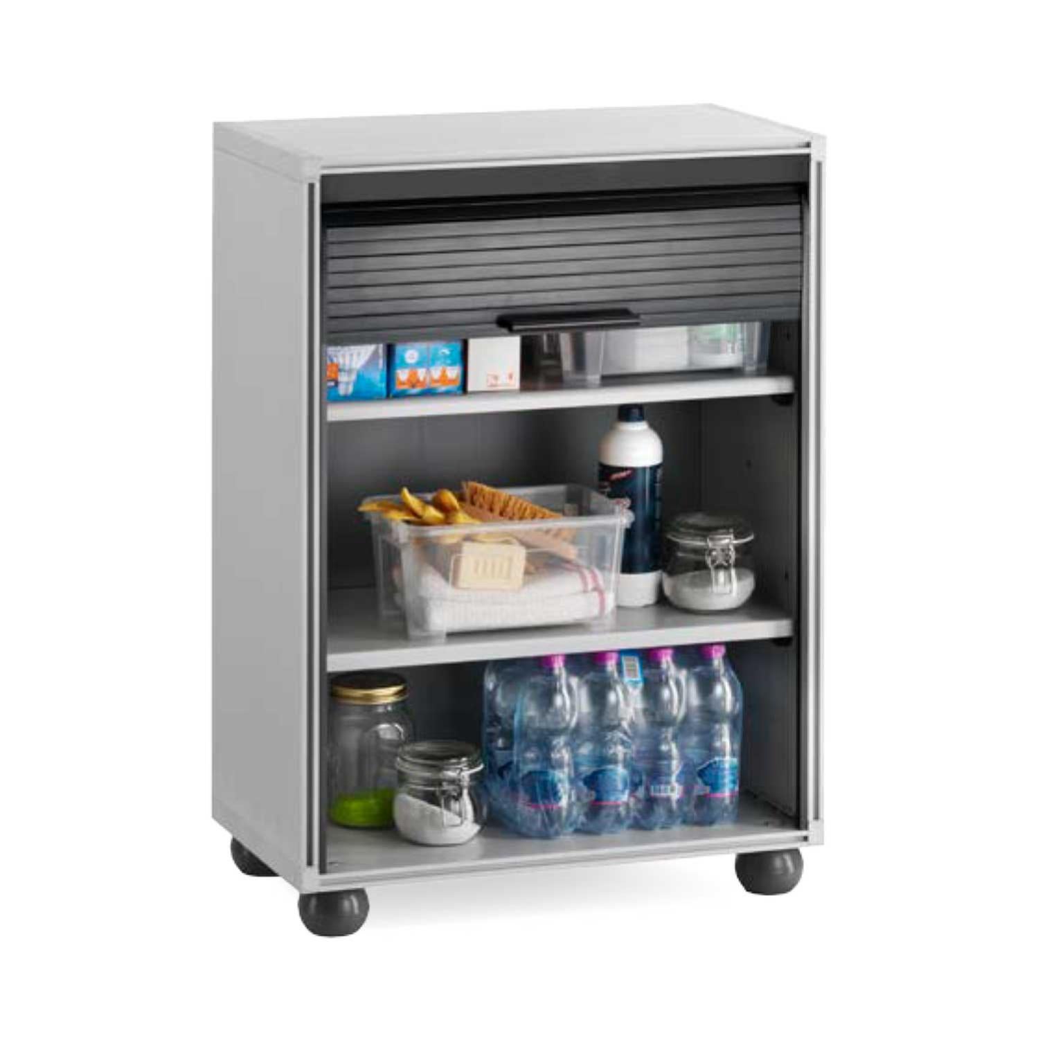 Modular - Armario modular de resina con puerta enrollable y estantes ...