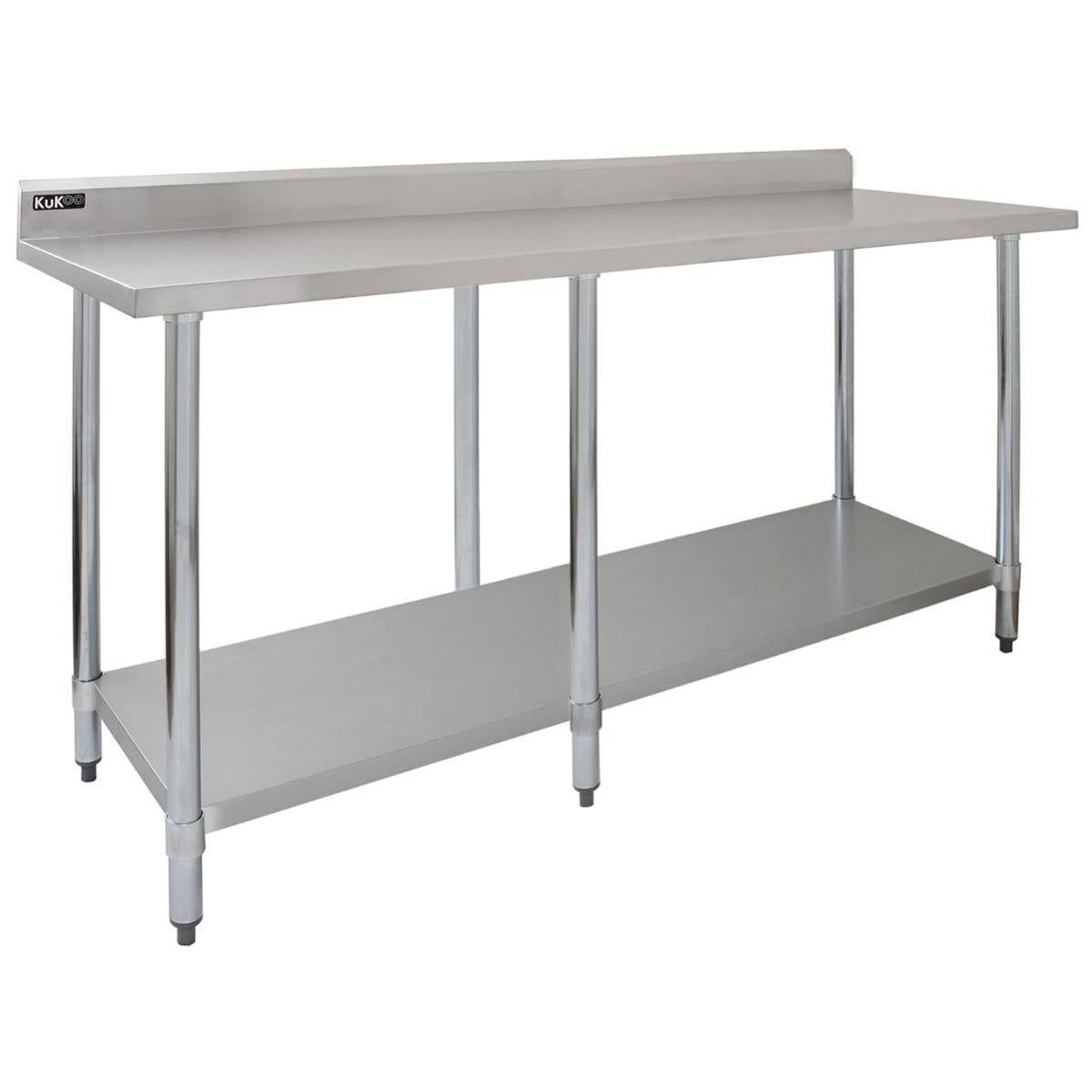 KuKoo Table de Préparation en INOX 210cm Cuisine Restaurant Cantine ...