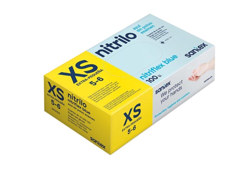 Nitriflex Blue Pack de 100 Guantes de Nitrilo para Examen Talla XS ...