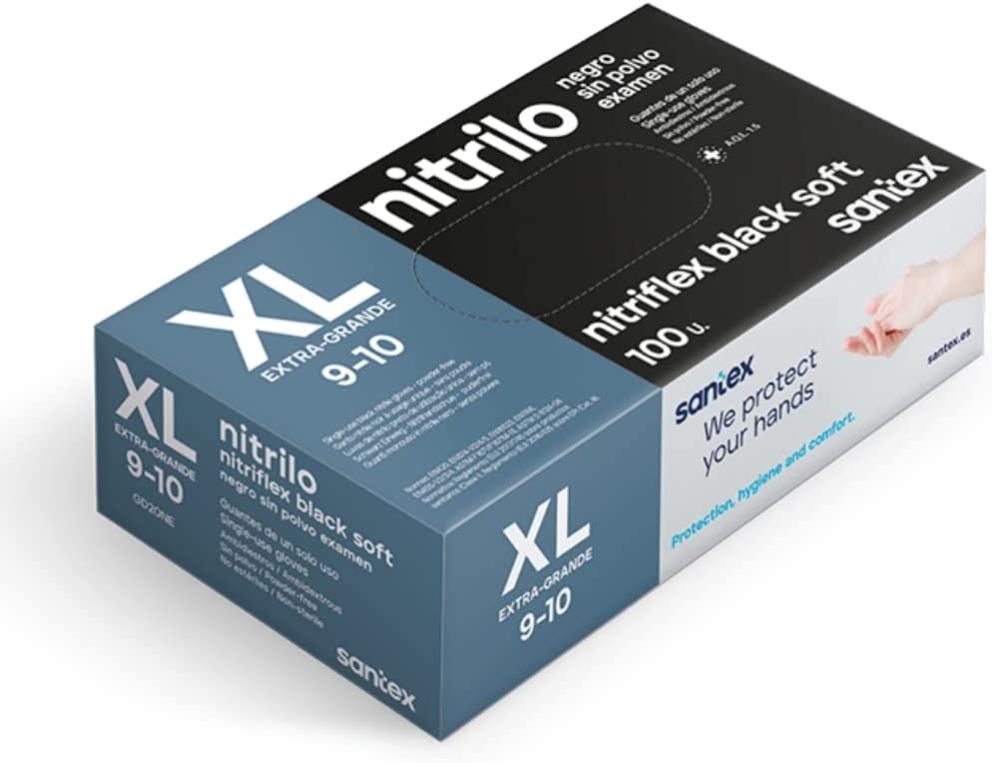 Nitriflex Black Soft Pack de 100 Guantes de Nitrilo para Examen Talla ...