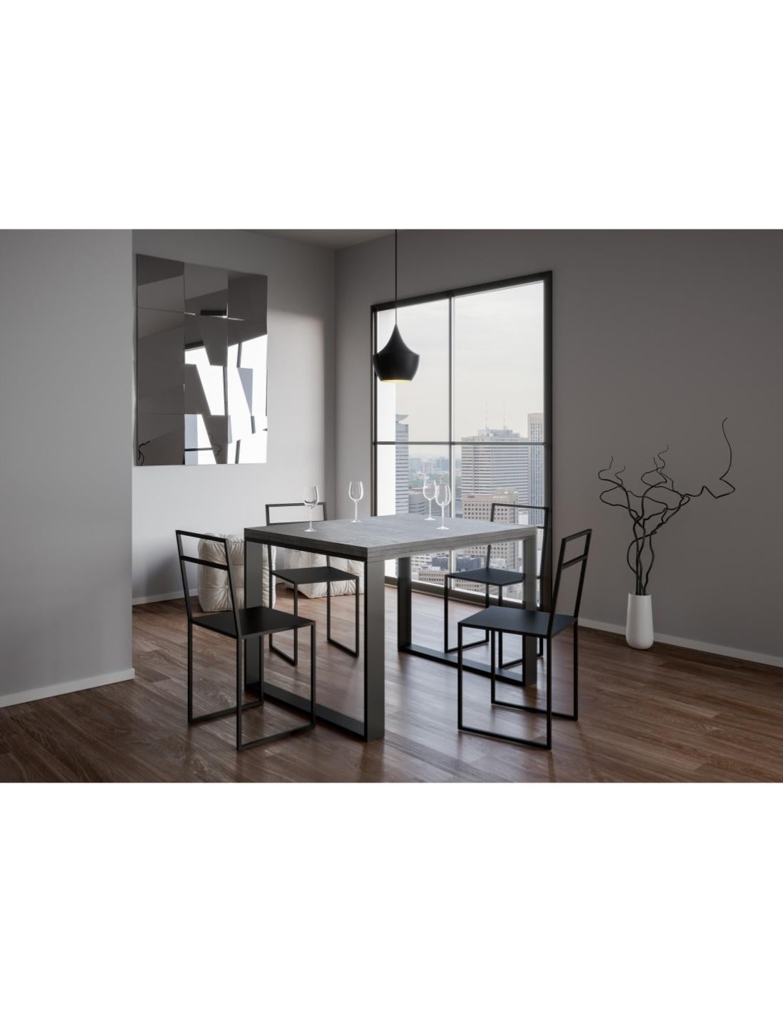 Table Tecno Libra Cemento 90x120 Extended 90x240 Cadre anthracite ...