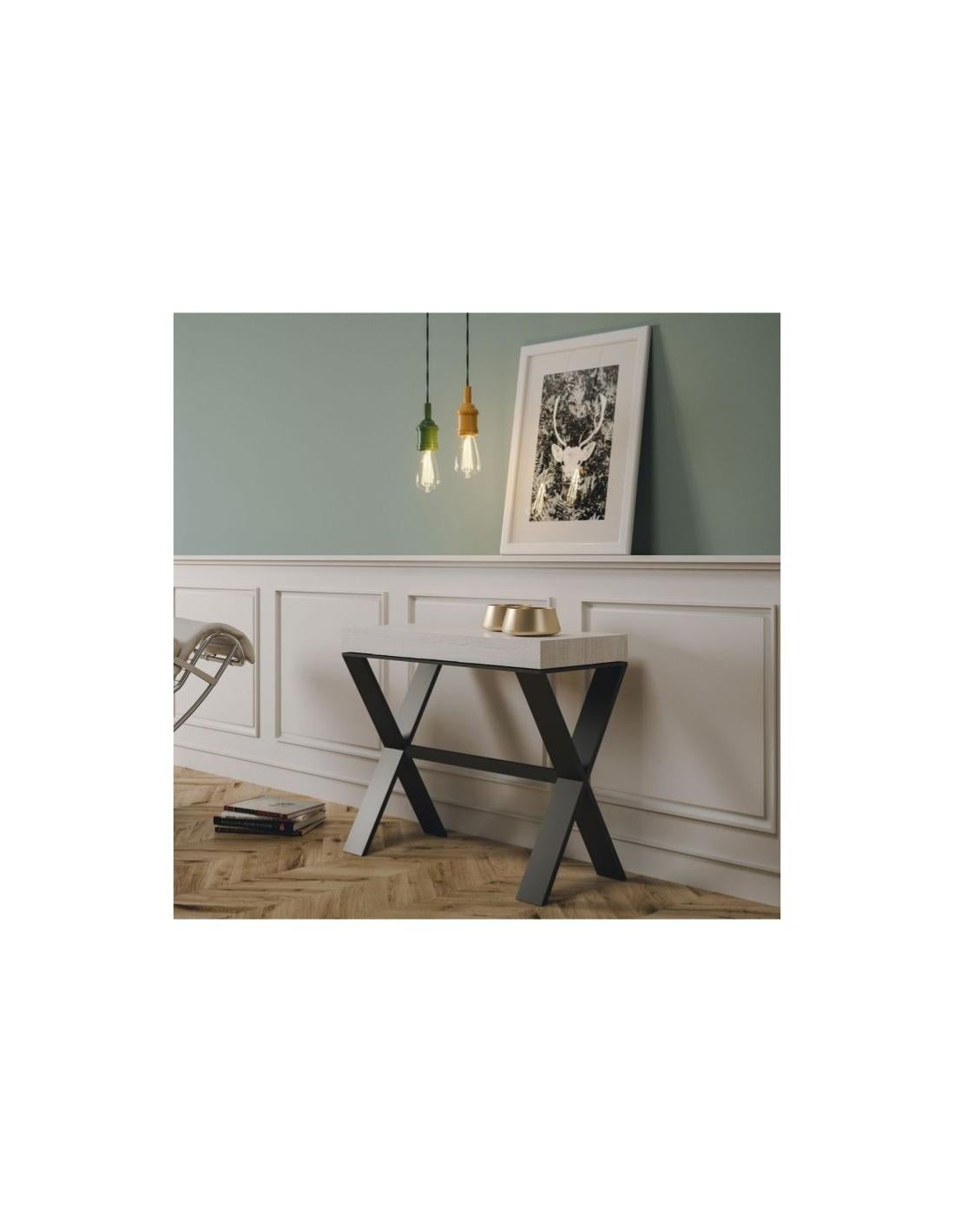 Consolle Xenia Small Abete Natura telaio Antracite | Leroy Merlin