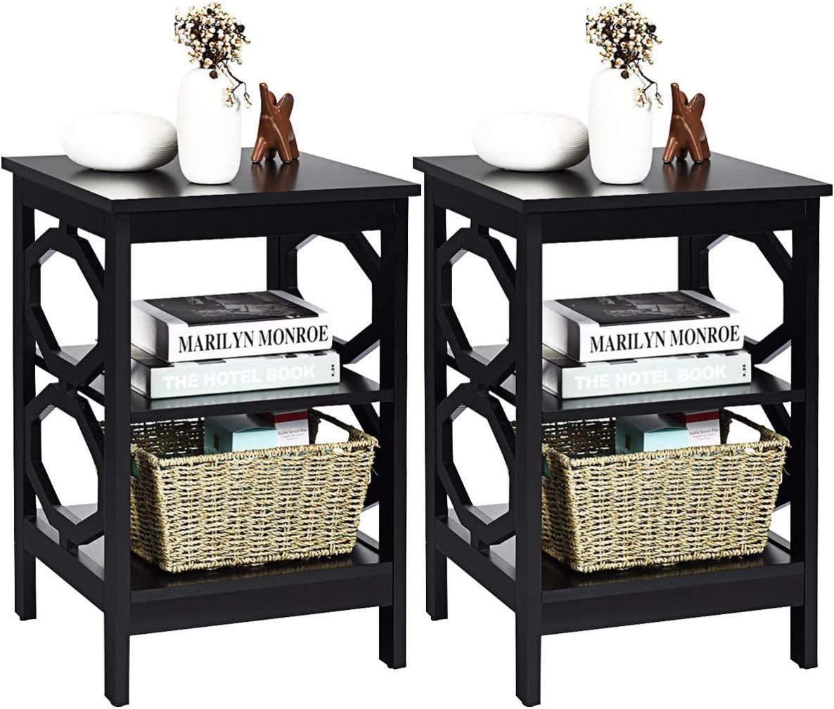 Lot de 2 Table de Chevet à 3 Niveaux, Table Basse Simple et ...