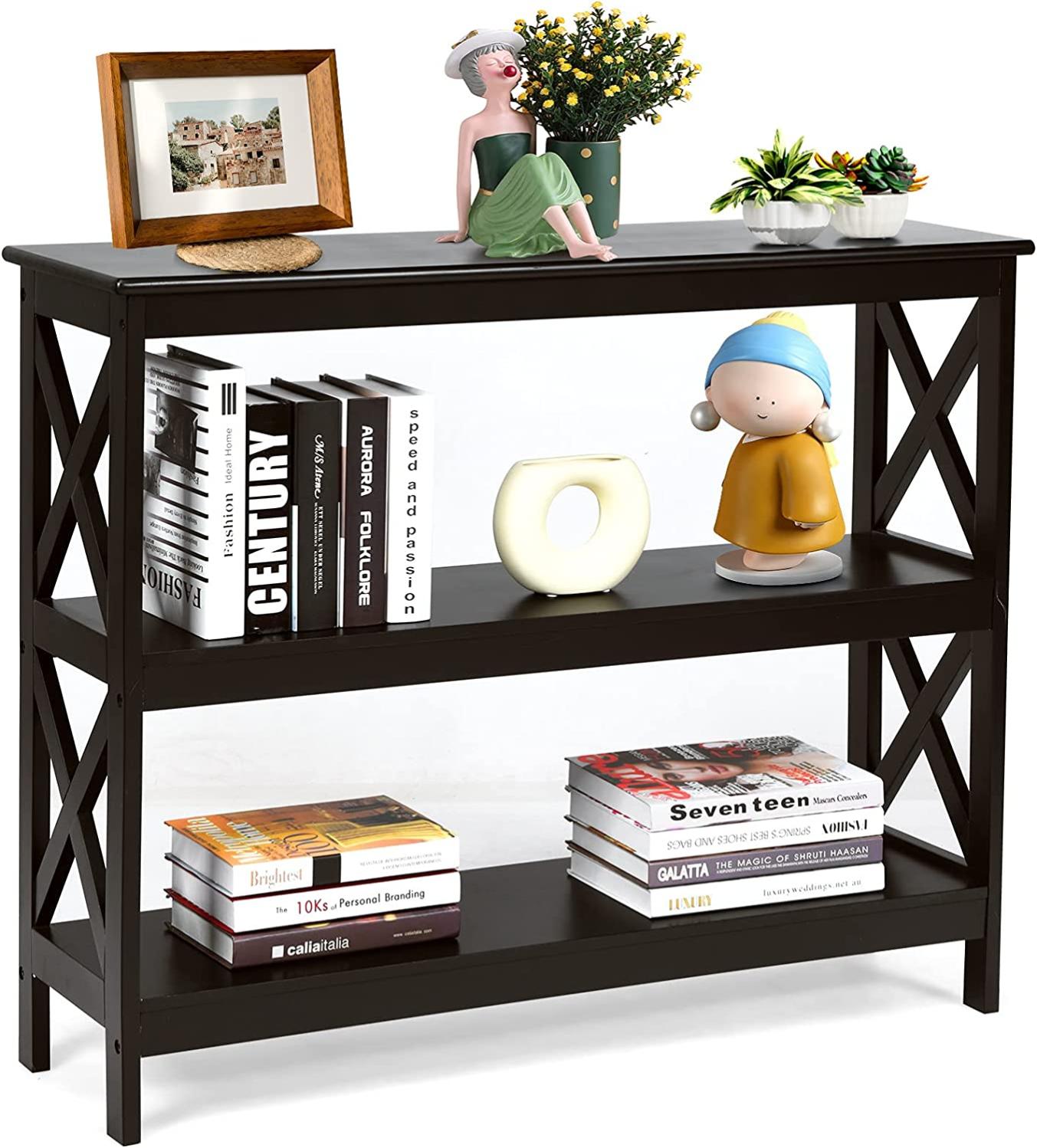 Table de Console à 2 Étagère 100 x 33 x 80 CM Bout de Canapé Style ...