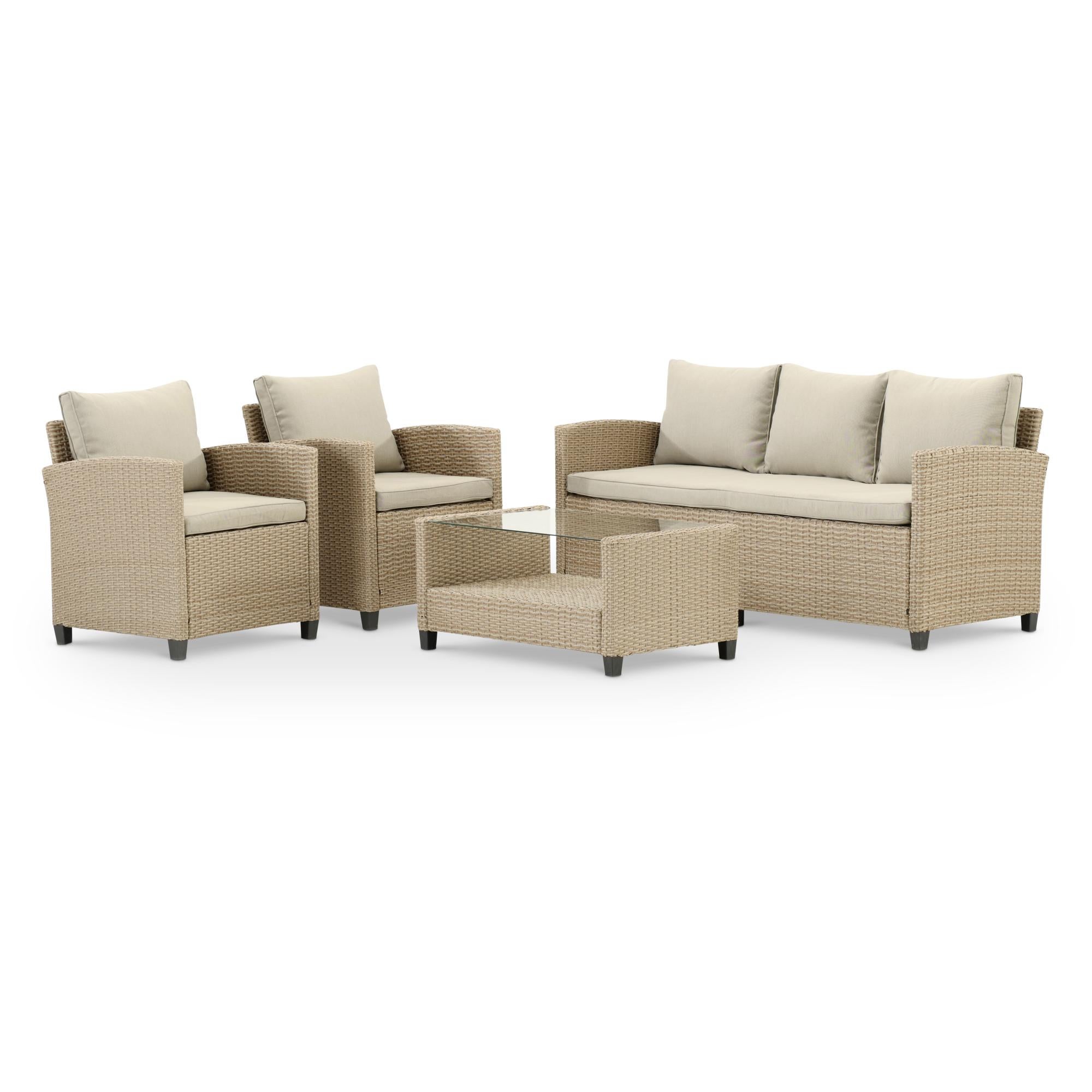 Conjunto 2 butacas y sofá con mesa baja - Verona | Leroy Merlin