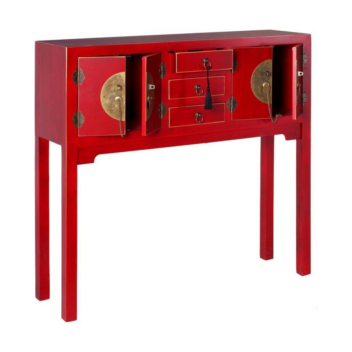 Meuble d'Entrée ORIENTE 95 x 26 x 90 cm Rouge Bois | Leroy Merlin