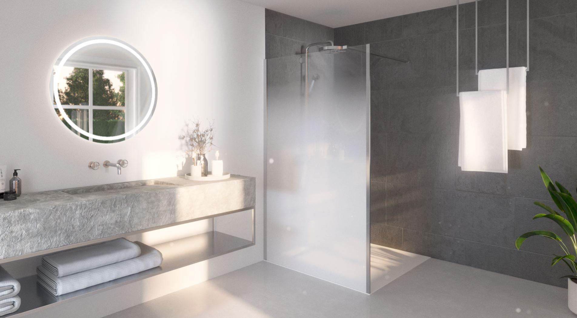 Paroi de douche BRUME 6 MM - H.198 x L.100 cm - Fabrication française ...