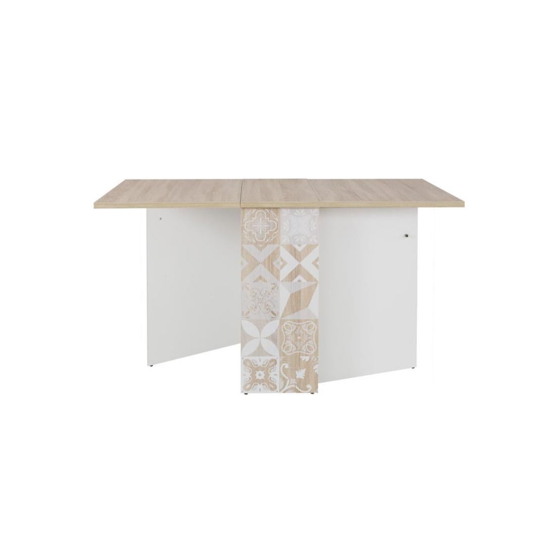Table de repas pliante Bois clair/Blanc - ETHAN : Bois clair | Leroy Merlin