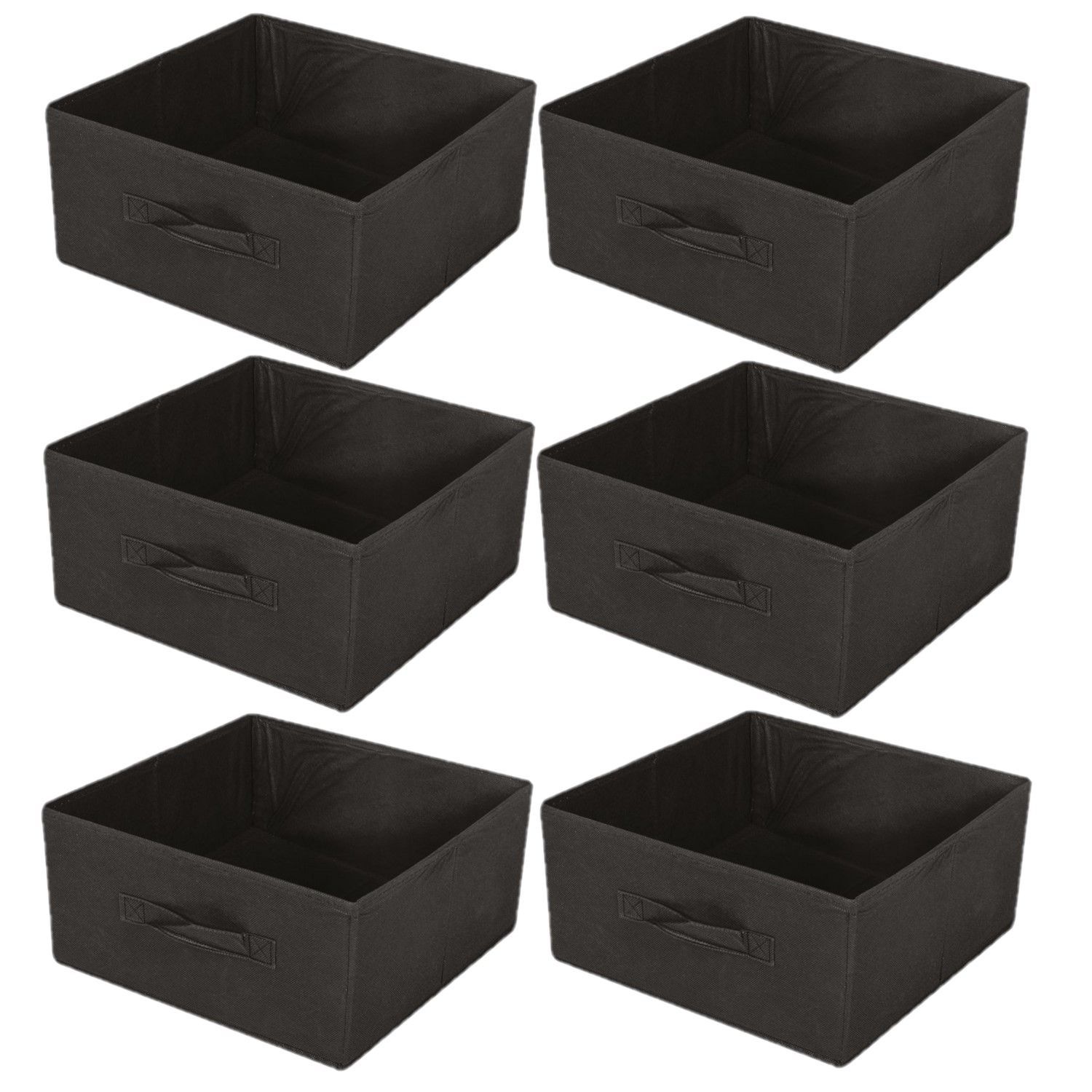 Lot de 6 boites de rangement pliables en tissus avec poignée ... Lot de 6 boites de rangement pliables en tissus avec poignée ...