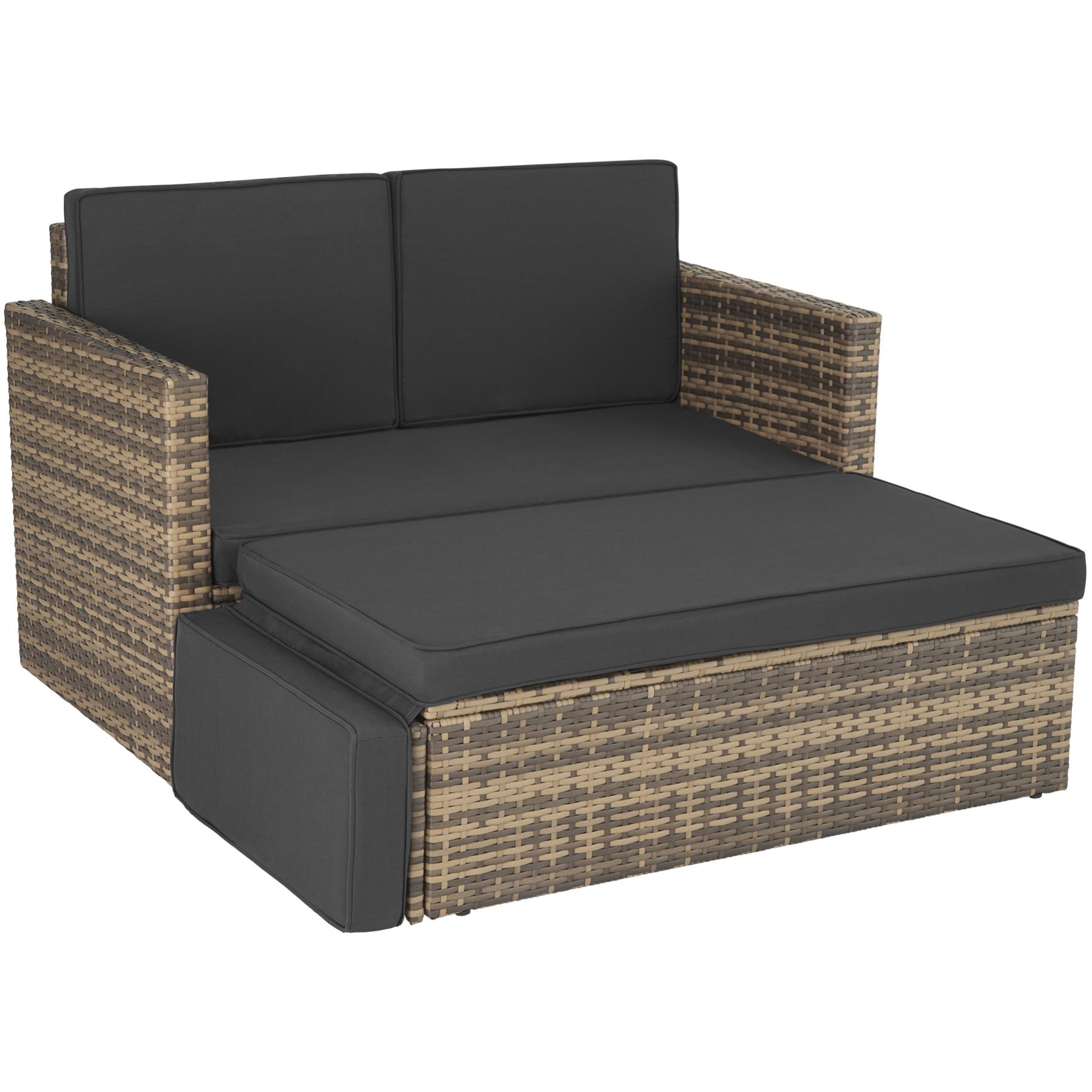 Tectake Divano lounge in rattan Corfù naturale | Leroy Merlin