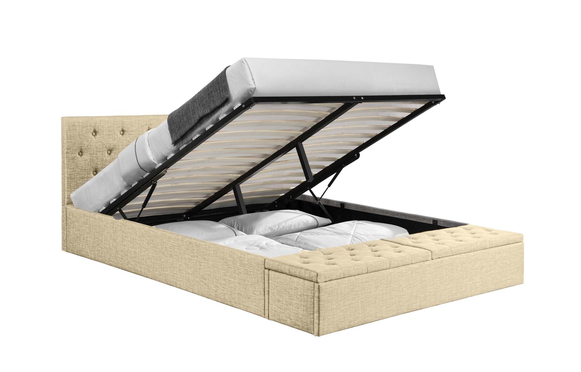 Boks Lit Lin Sable 160 x 200 cm - 3 Coffres | Leroy Merlin